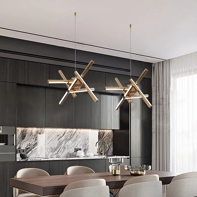 Люстра 3000К-6000К Black / Gold Sticks 210719-100000088 – DomoSvet